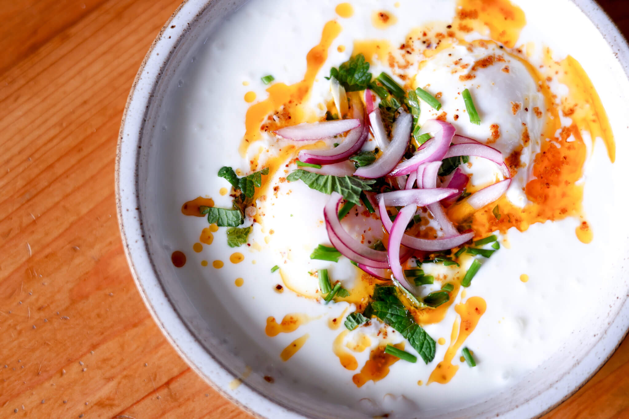 Turkish Eggs with Yogurt - Easy Breakfast Food Recipe - Free to Flower