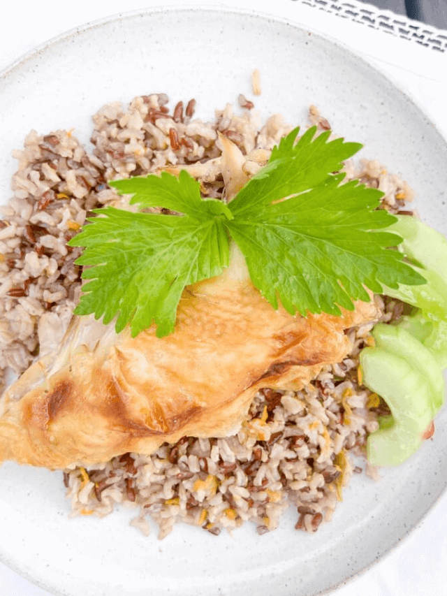 Easy Whole Roasted Chicken with Rice Recipe - Free to Flower