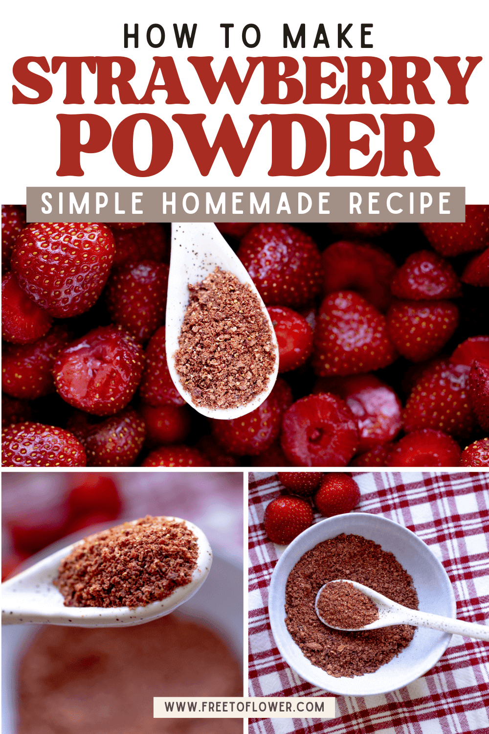 How to Make Strawberry Powder (Simple Homemade Recipe) - Free to Flower